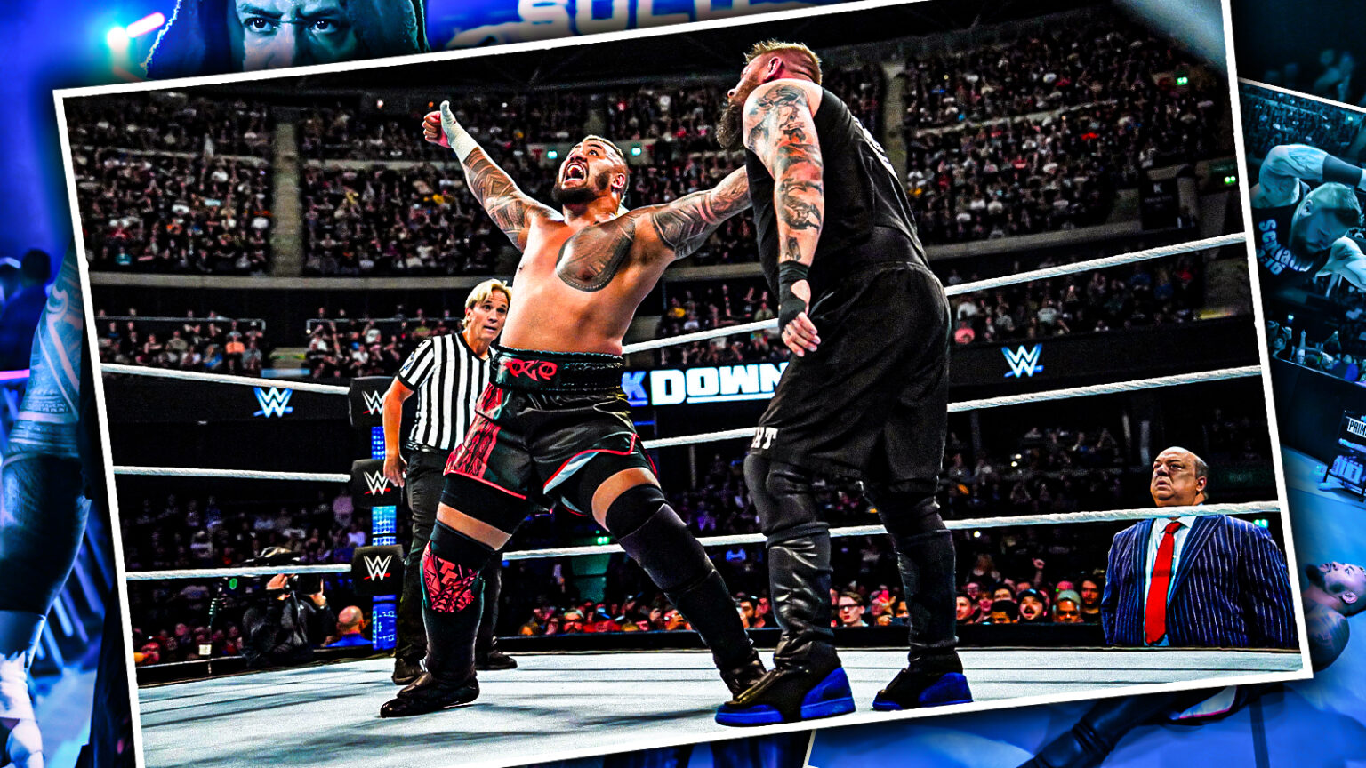 WWE SMACKDOWN: ROMAN REIGNS AND LA KNIGHT SIGN THE CONTRACT FOR CROWN ...