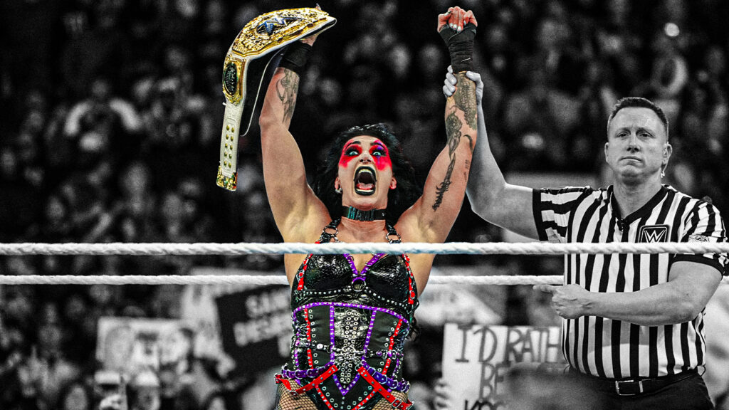 EXCLUSIVE PHOTOS OF BECKY LYNCH VS RHEA RIPLEY FOR THE WORLD ...